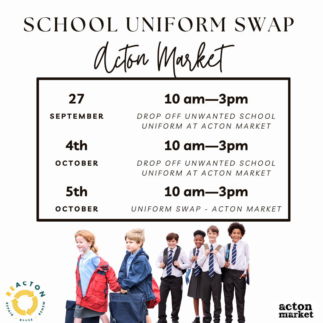 October Reduce and Recycle hub and School Uniform Swap in Acton - Eco ...